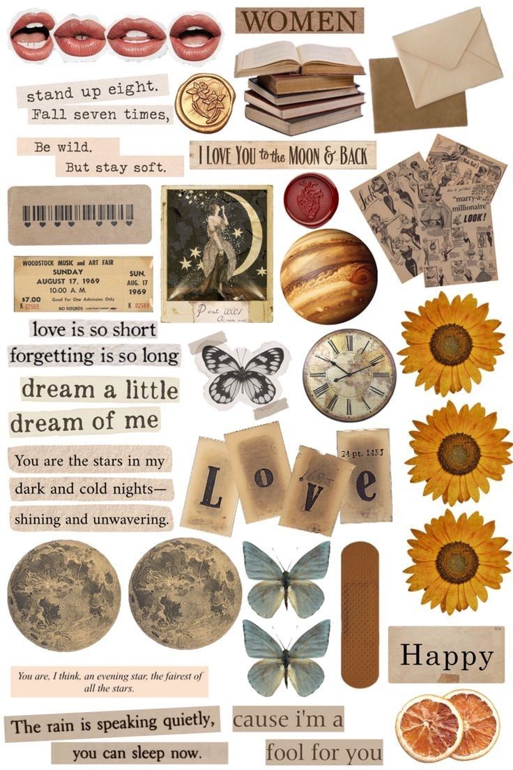 Brown theme journaling stickers, scrapbooking, vintage stickers, mobile ...