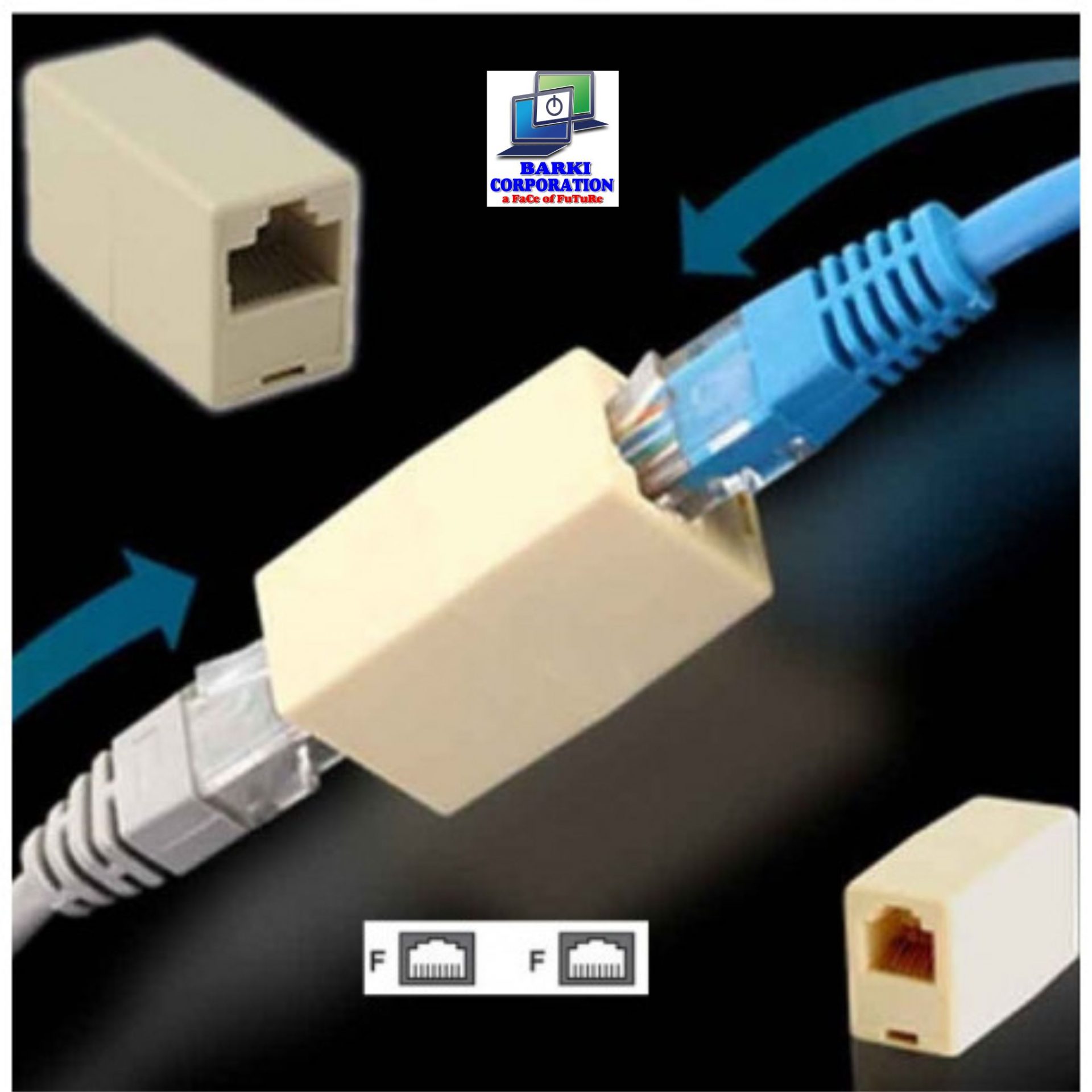 RJ45 LAN Connector Network Adapter Coupler Extender Joinder Cat5e Cat6 ...