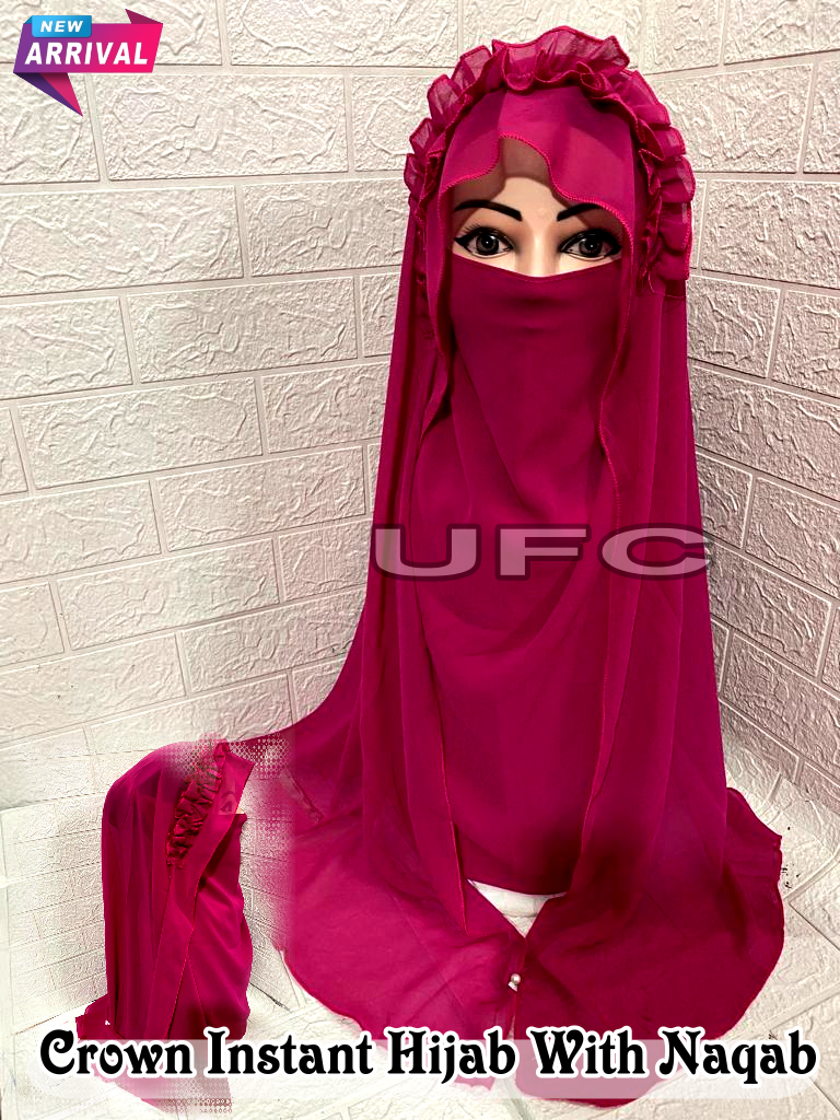 Crown Ready to Wear Hijab With Niqab Princess Hijab | Daraz.pk
