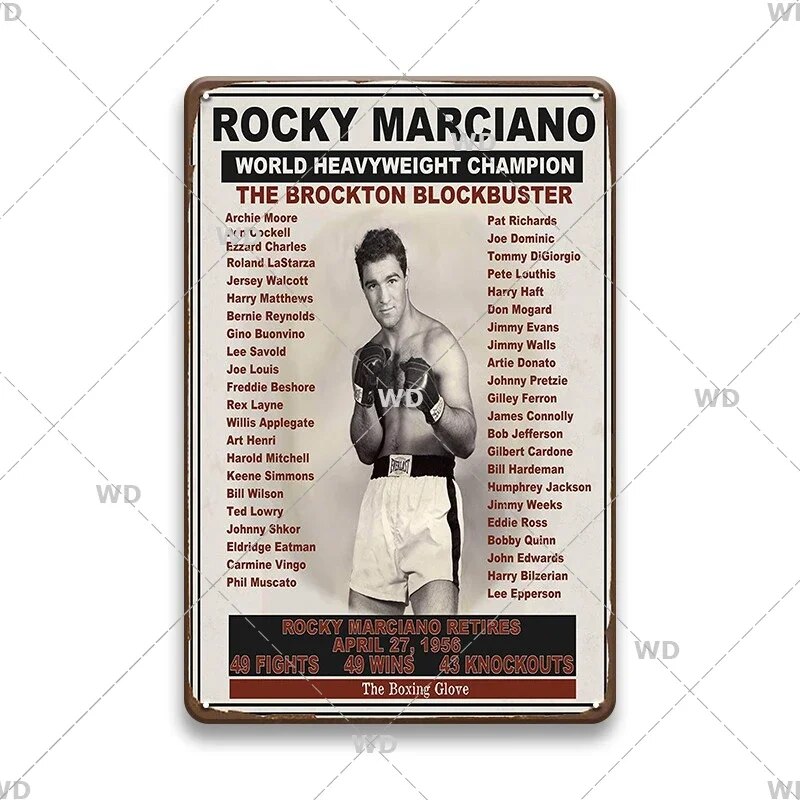 Retro Plate Rocky Metal Signs Vintage Tin Signs Movie Poster for Bar ...