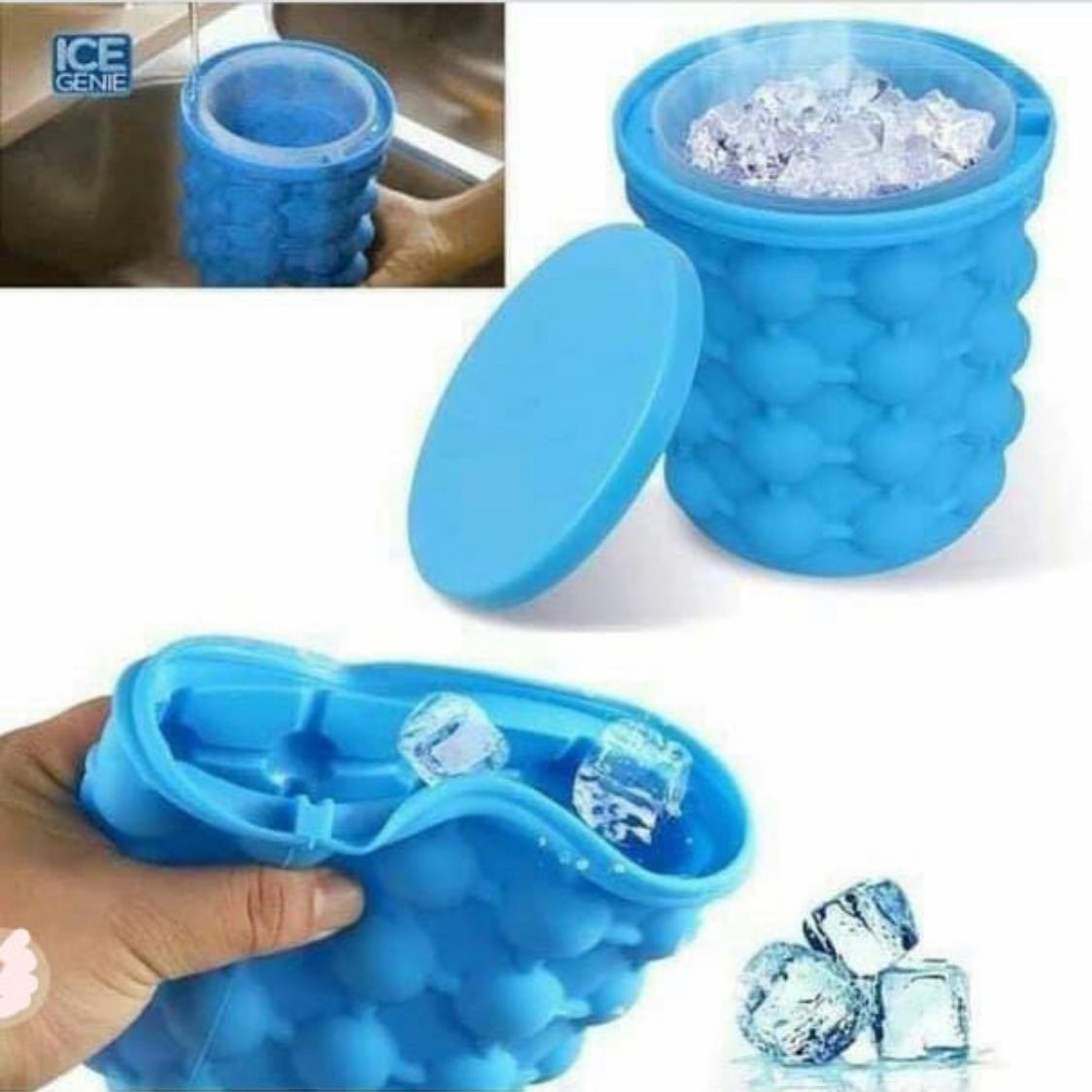 Buy Magic Ice Cube Maker Genie Silicone Rubber Ice Tray Mold at Lowest ...