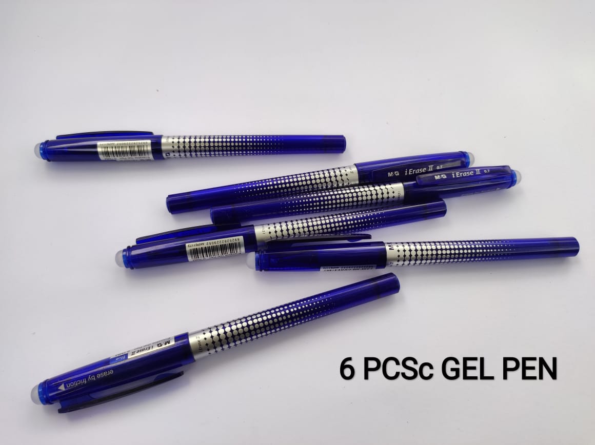 M$G i-Erase-II 0.7mm Gel Pen, Eraser on Cap, Plastic Body with Rubber ...
