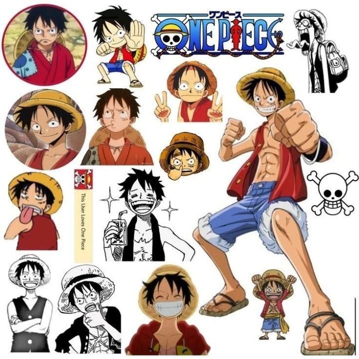 One Piece A5 uncut Anime Stickers, Luffy Straw Hat Pirates Monkey D ...