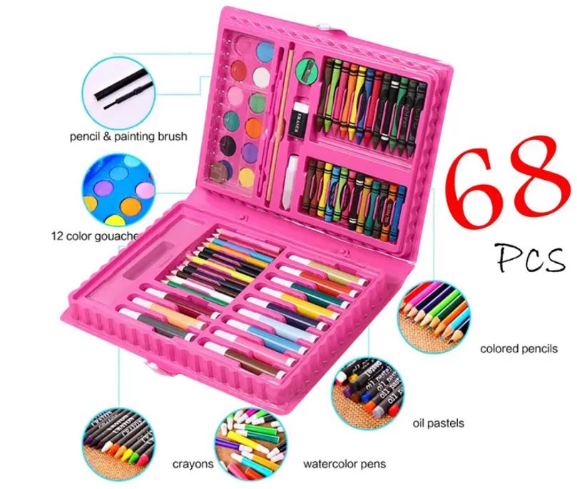 Color Box 68 PCS Kit Pencils Colors Drawing Painting Art Box Multi ...
