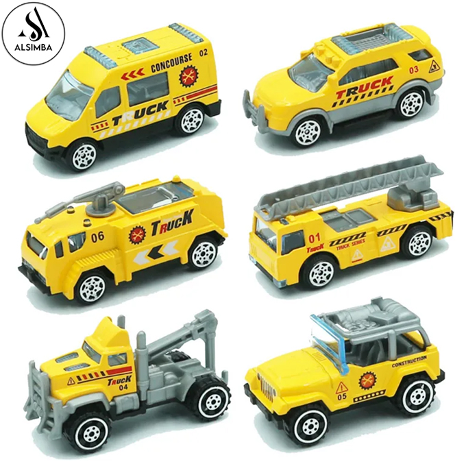 Alloy Engineering Construction 6 Pcs Metal Body Die-Cast Vehicles ...
