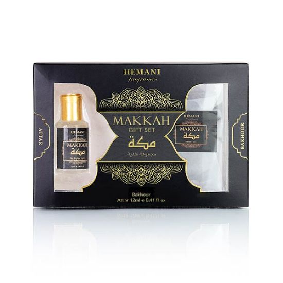 𝗛𝗘𝗠𝗔𝗡𝗜 𝗟𝗜𝗩𝗘 𝗡𝗔𝗧𝗨𝗥𝗔𝗟 - MAKKAH GIFT SET 2IN1 - ATTAR & BAKHOOR | Daraz.pk