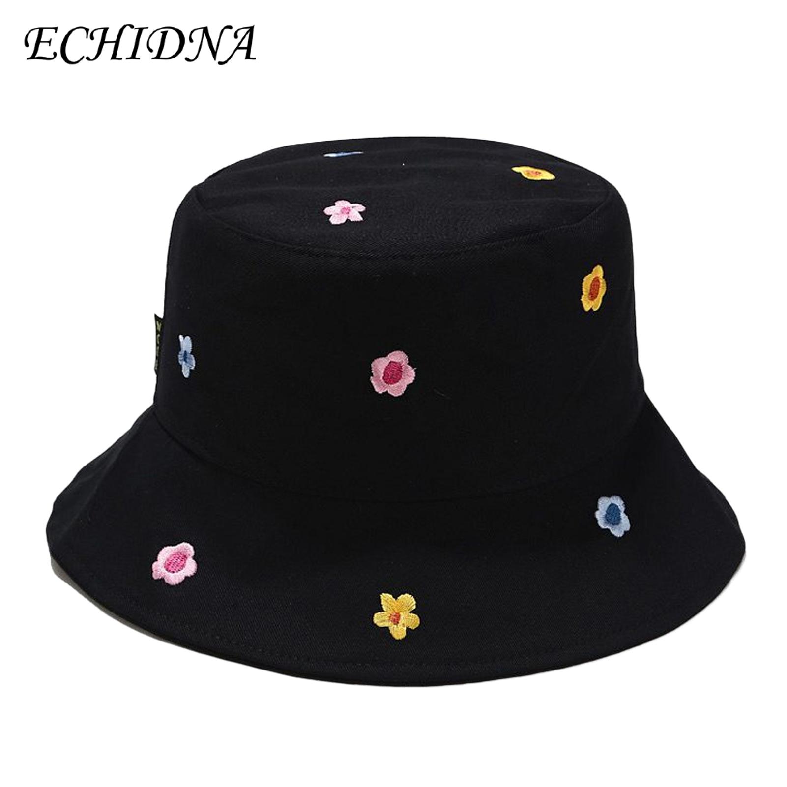 ECHIDNA Lady Bucket Hat Round Top Summer Vacation Lady Bucket Hat ...