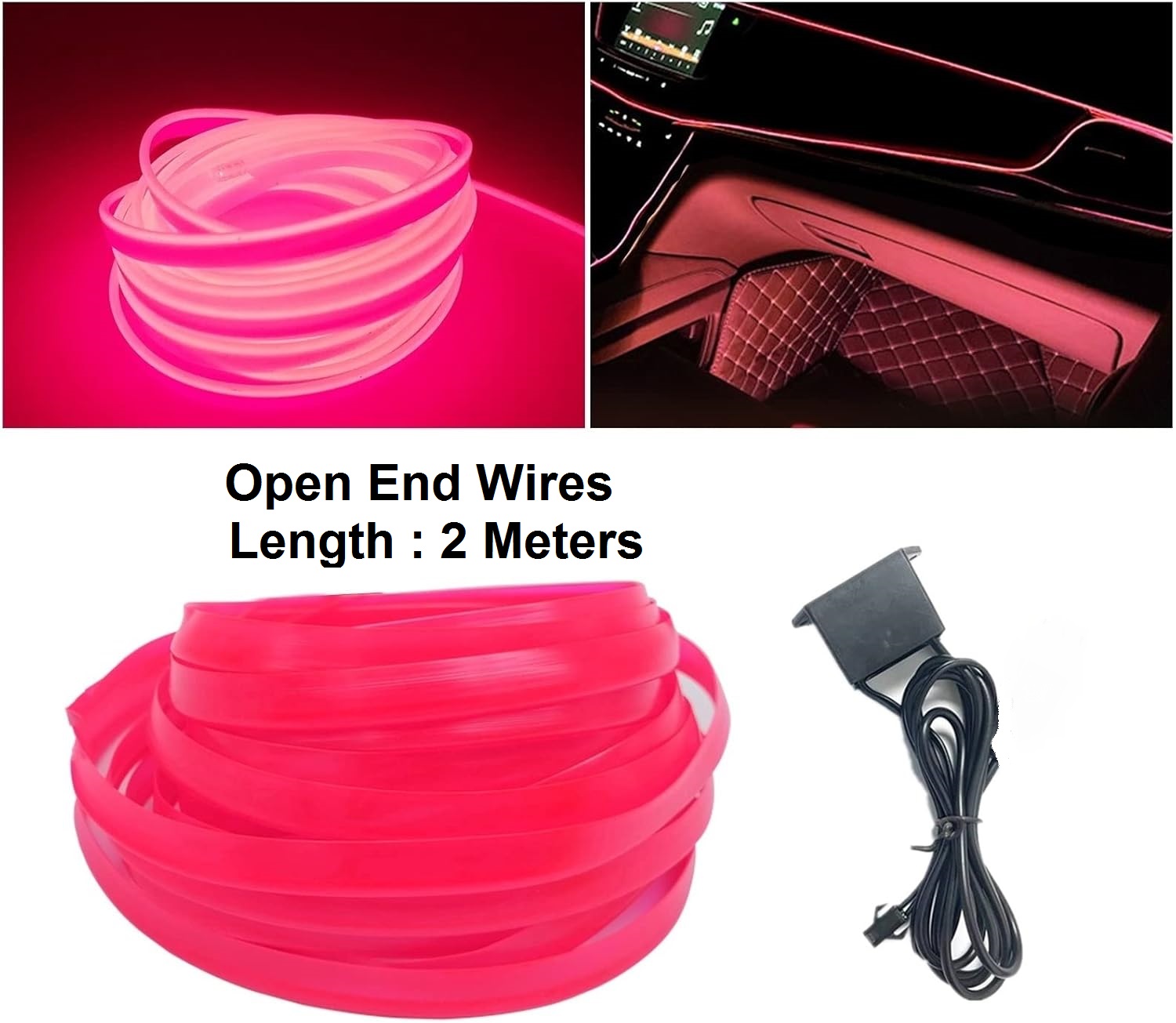 Car Dashboard Neon Lights EL Wire Strip 2 Meters | Daraz.pk