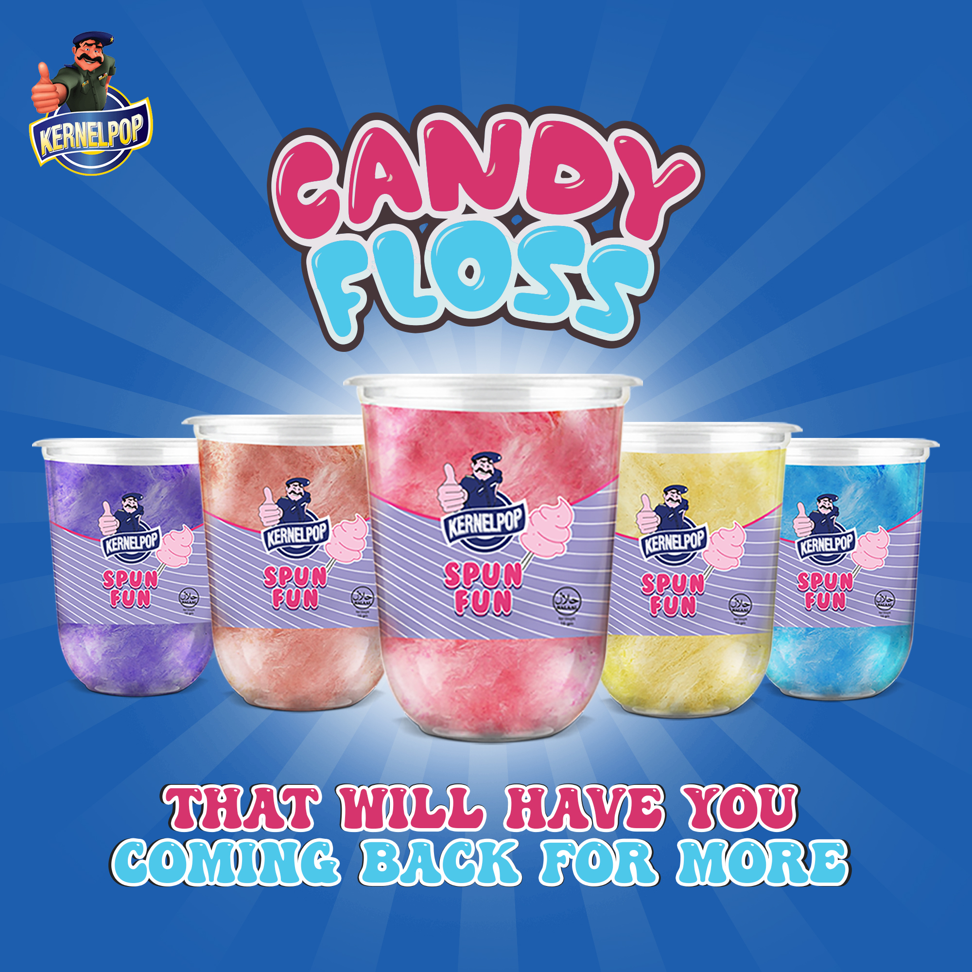 4 Big PIECE-KERNELPOP SPUN FUN CANDY FLOSS, Mix 12g-(Pack Of 4). | Daraz.pk