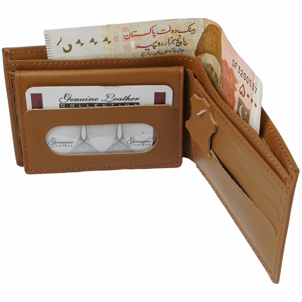 JILD By New Leather Inn - BI-FOLD Dollar4 Genuine Cow Leather Mens ...