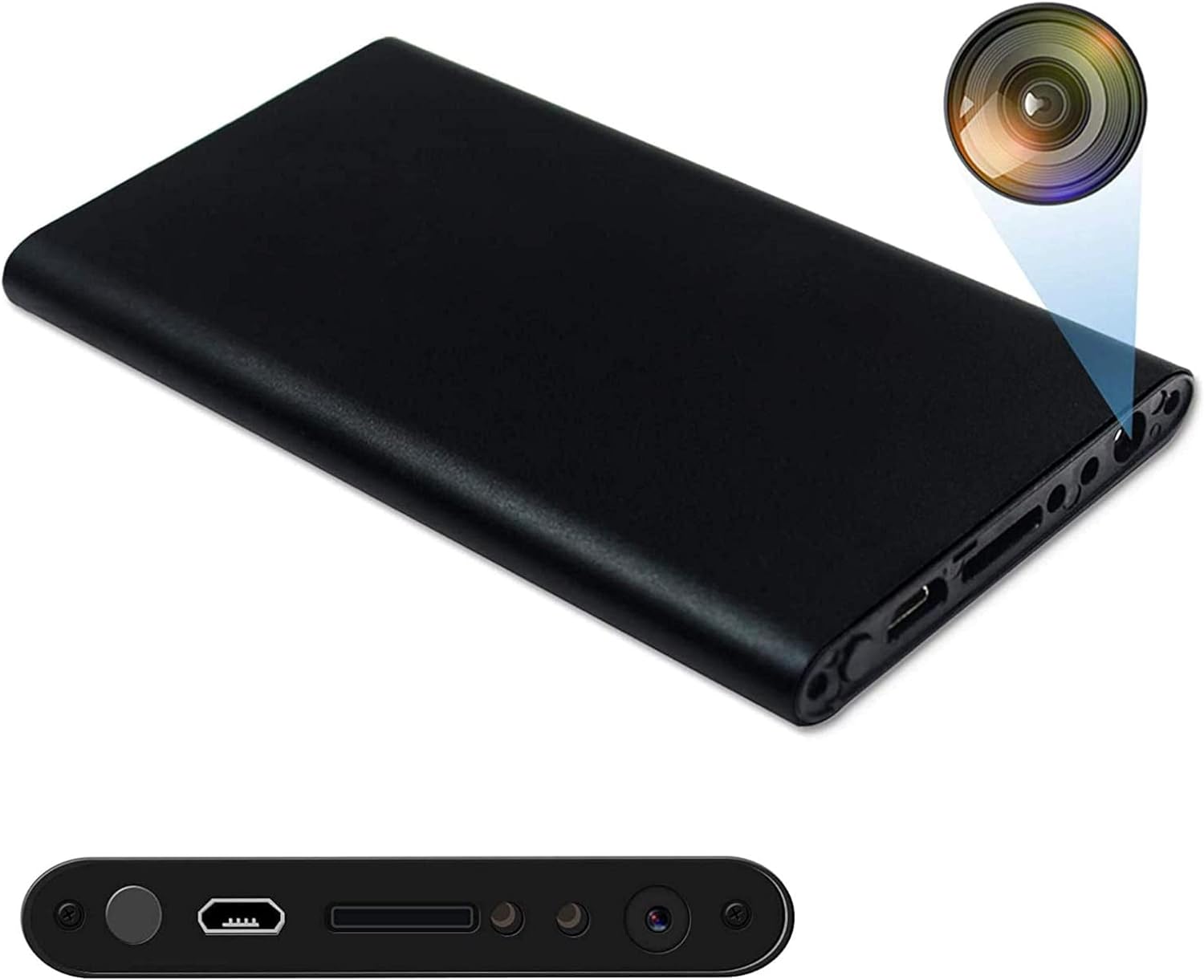WiFi Power Bank with Cameras,10000Mah 1080P FULLHD Wearable Covert ...