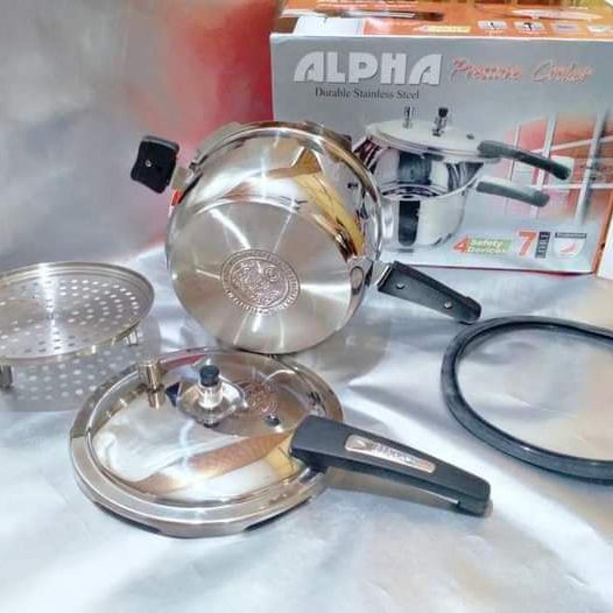 7 Liter Alpha Stainless Steel Cooker | Flammable and induction both ...
