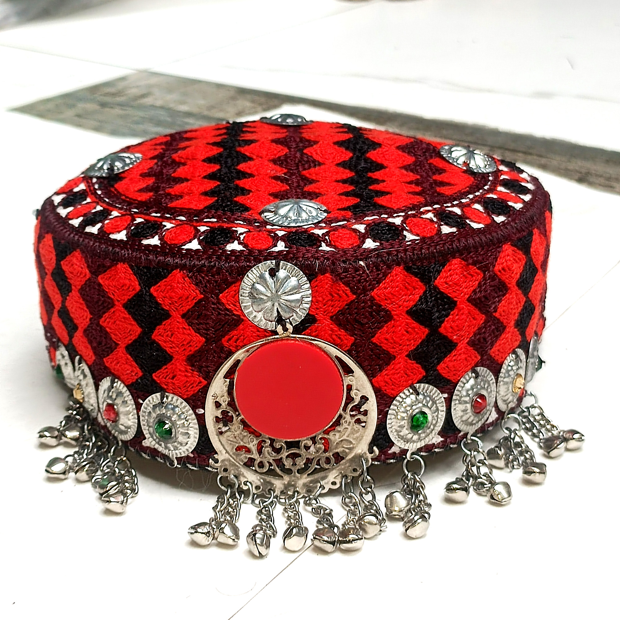 Afghan Turkish Pakistani Traditional Wear Embroidered Cap Topi with ...