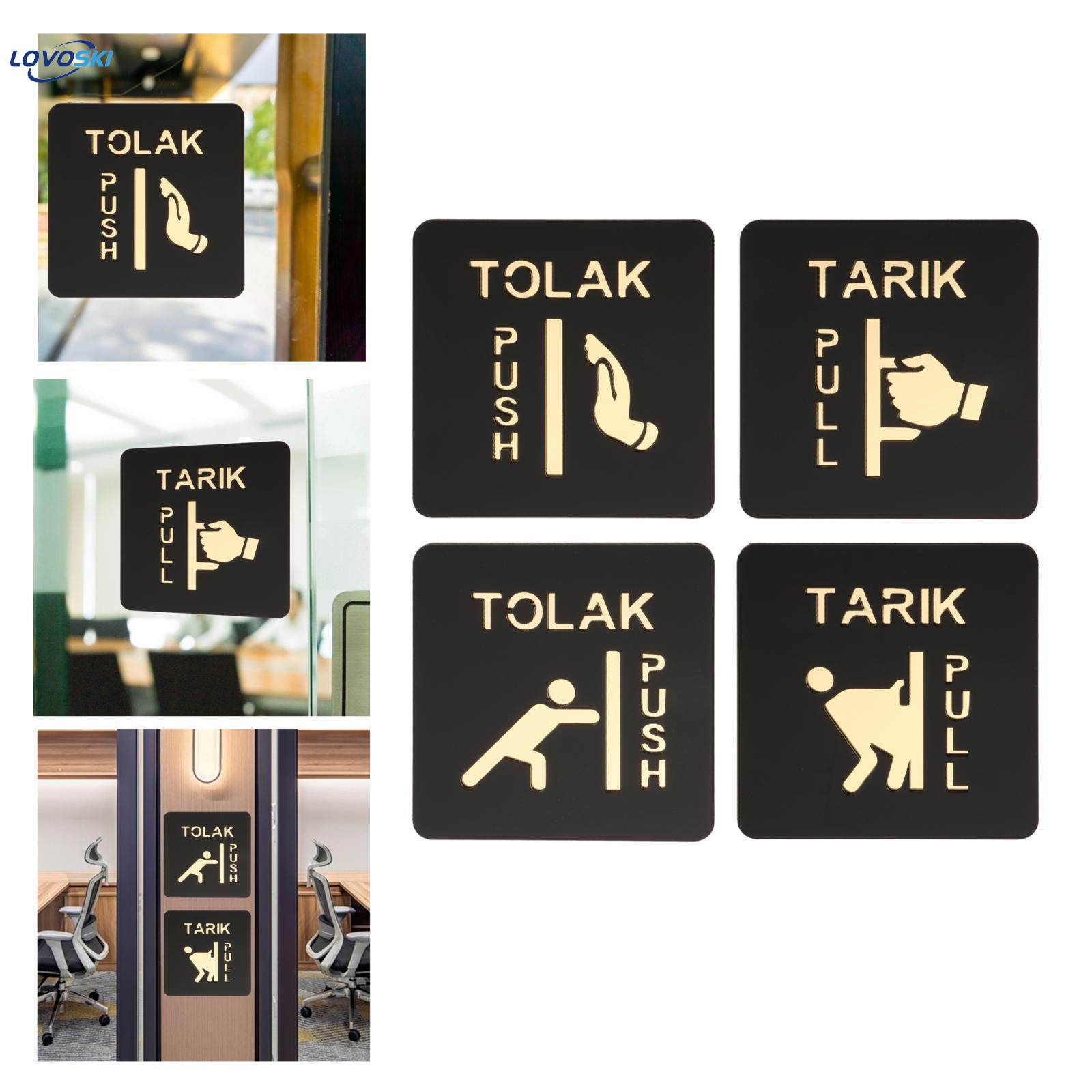 Doors Push Pull Signs Symbol Door Sign for Indoor Outdoor Shop Bars ...