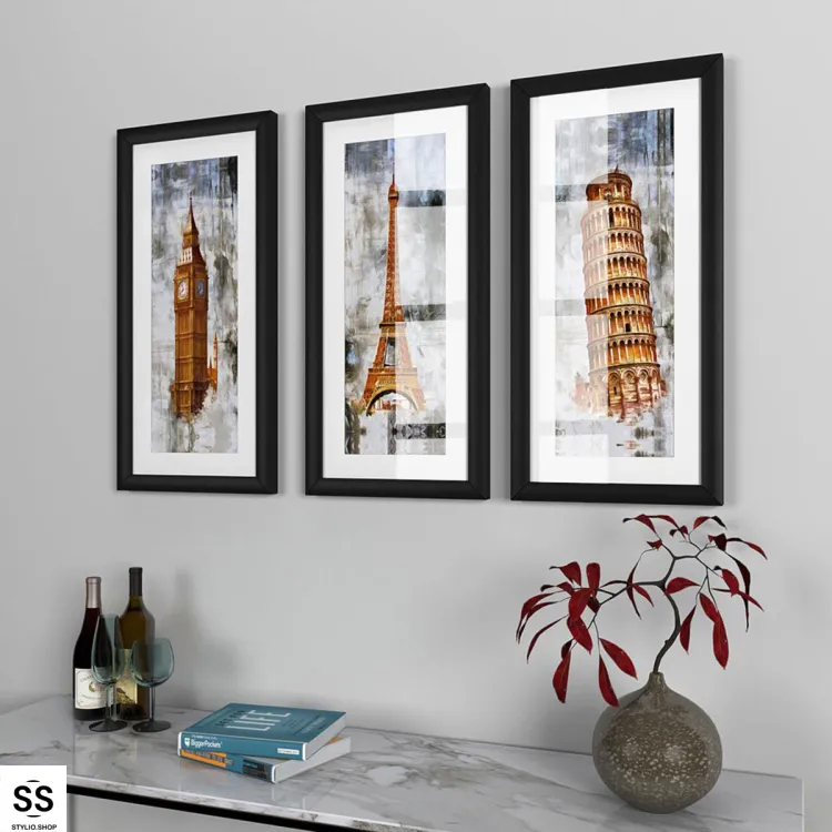 Set of 3 picture frames A4 frames that are in the size of 8x 2 inches ...