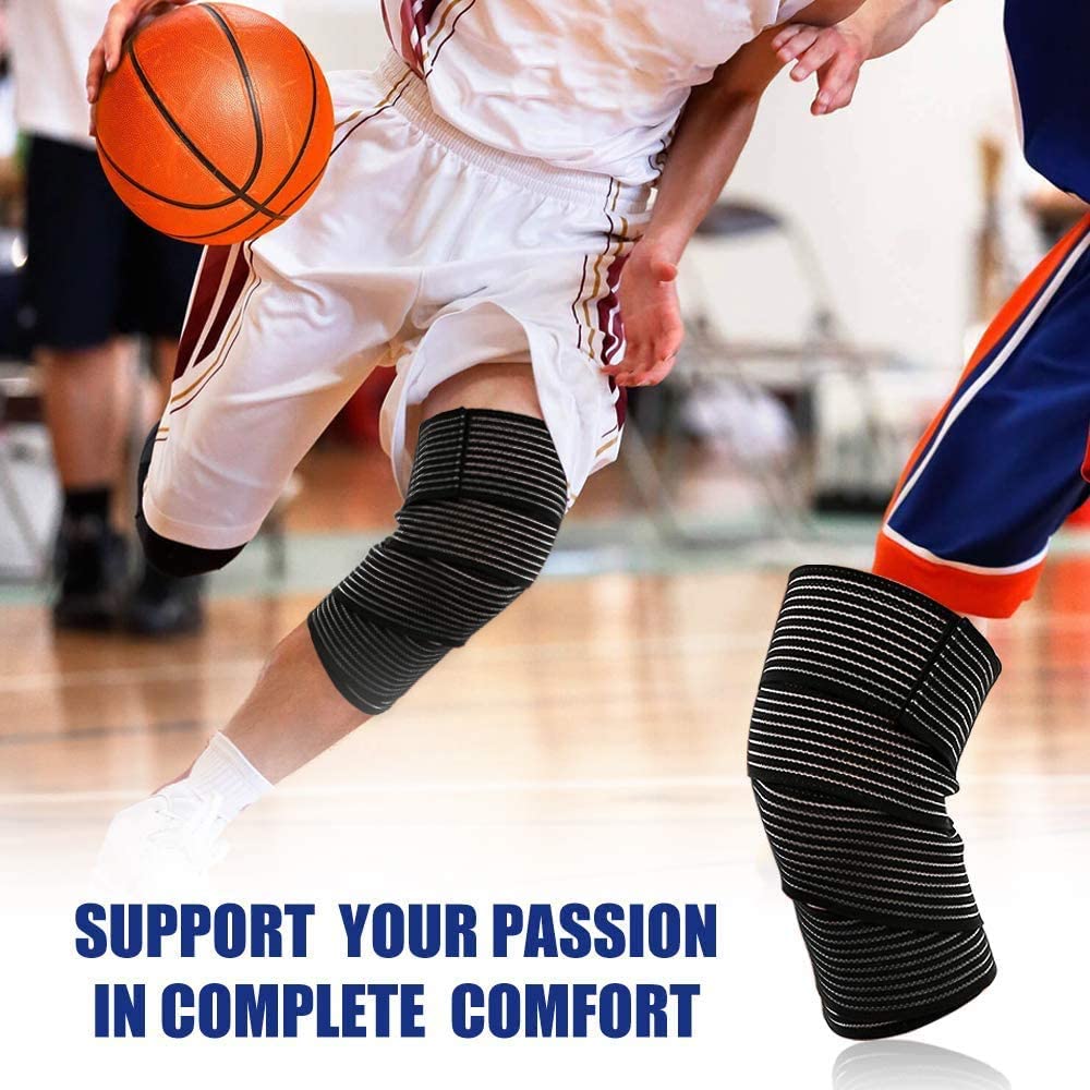 Elastic Knee Wrap Pressurized Extra-Long Compression Bandages for Men ...