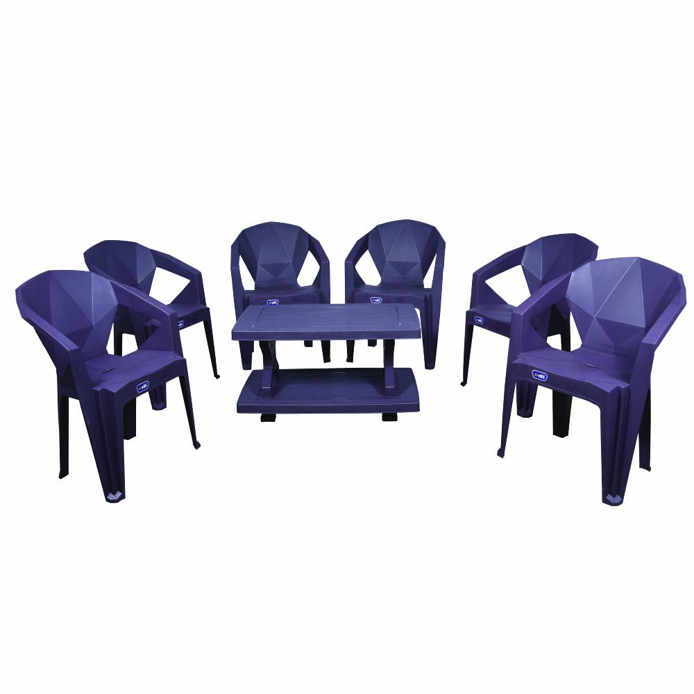 Wello By Boss WP-681 Dimond Full Plastic Chair (Pack of 6) with WP-334 ...