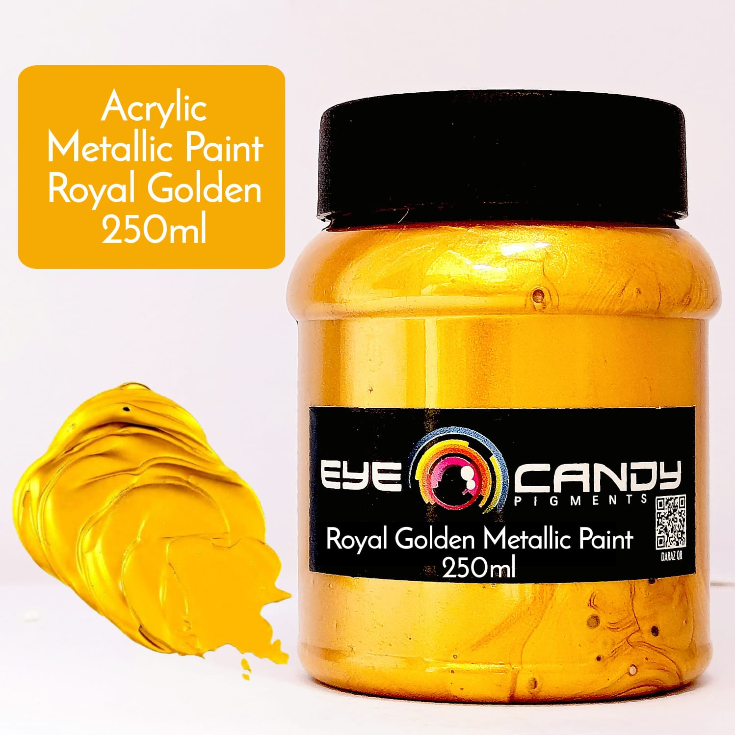 Eye Candy Pigments Metallic Acrylic Paint Royal Golden Jar (250ml, 8.8 ...