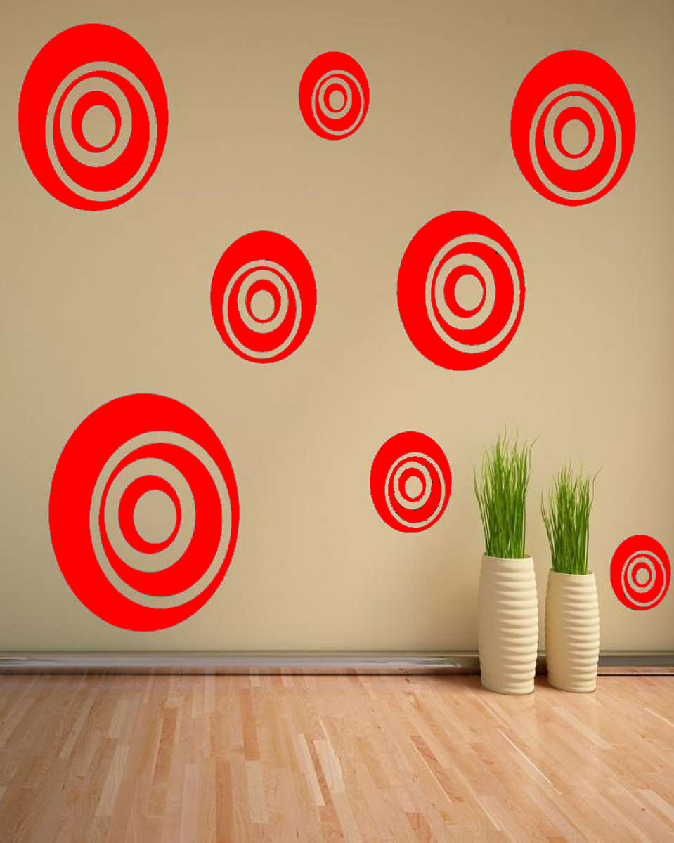 WallsArtstore Multiple Colourfull Circle wall circle Stickers wall ...