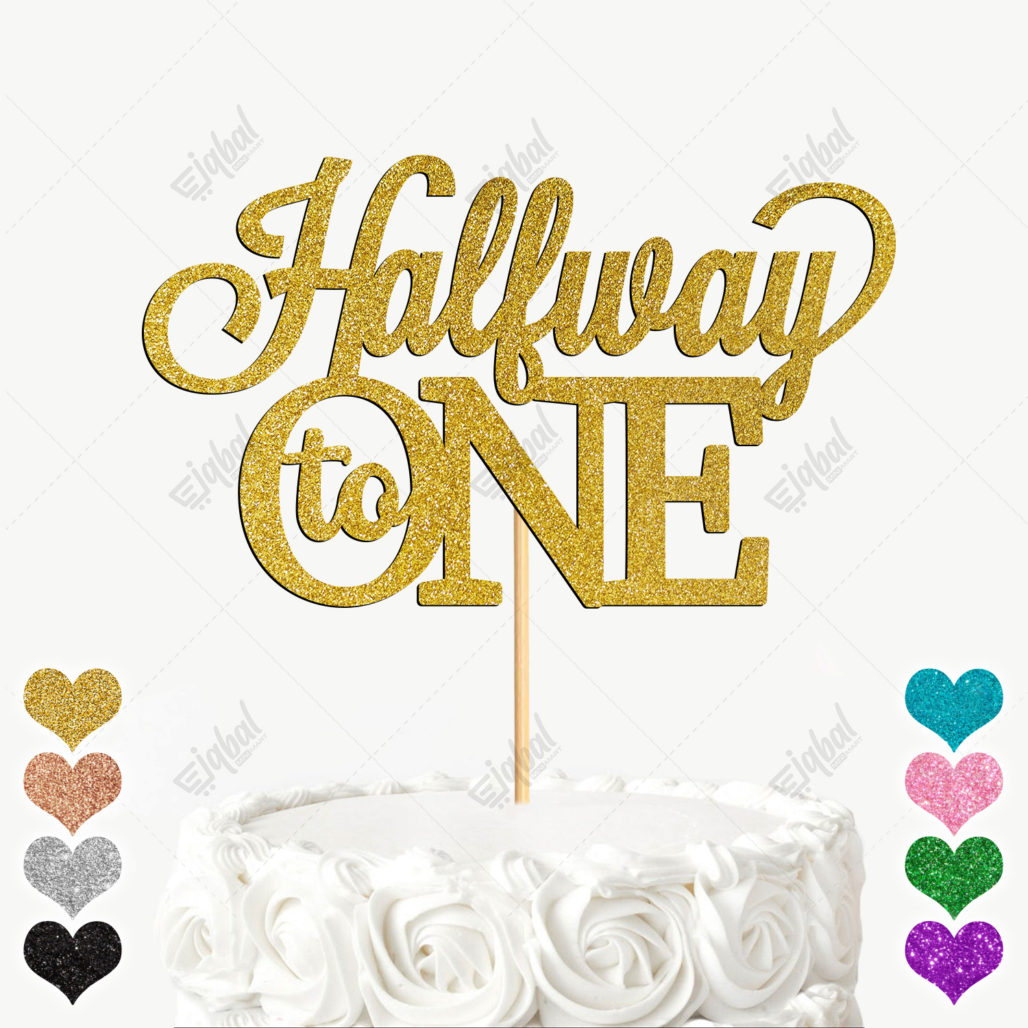 Halfway to One Birthday Cake Topper - Birthday Party Decoration ...