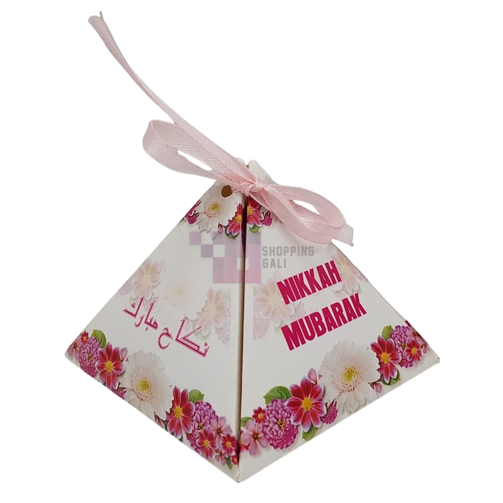 Pyramid Design Bidh Box - 3.5 Inch x 3.5 Inch - Wedding Themed Party ...