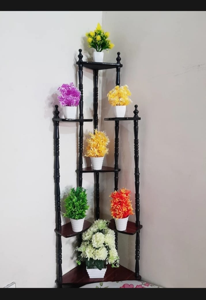 Wood Corner Shelf stand / Wooden Corner rack 7 Layer | Daraz.pk