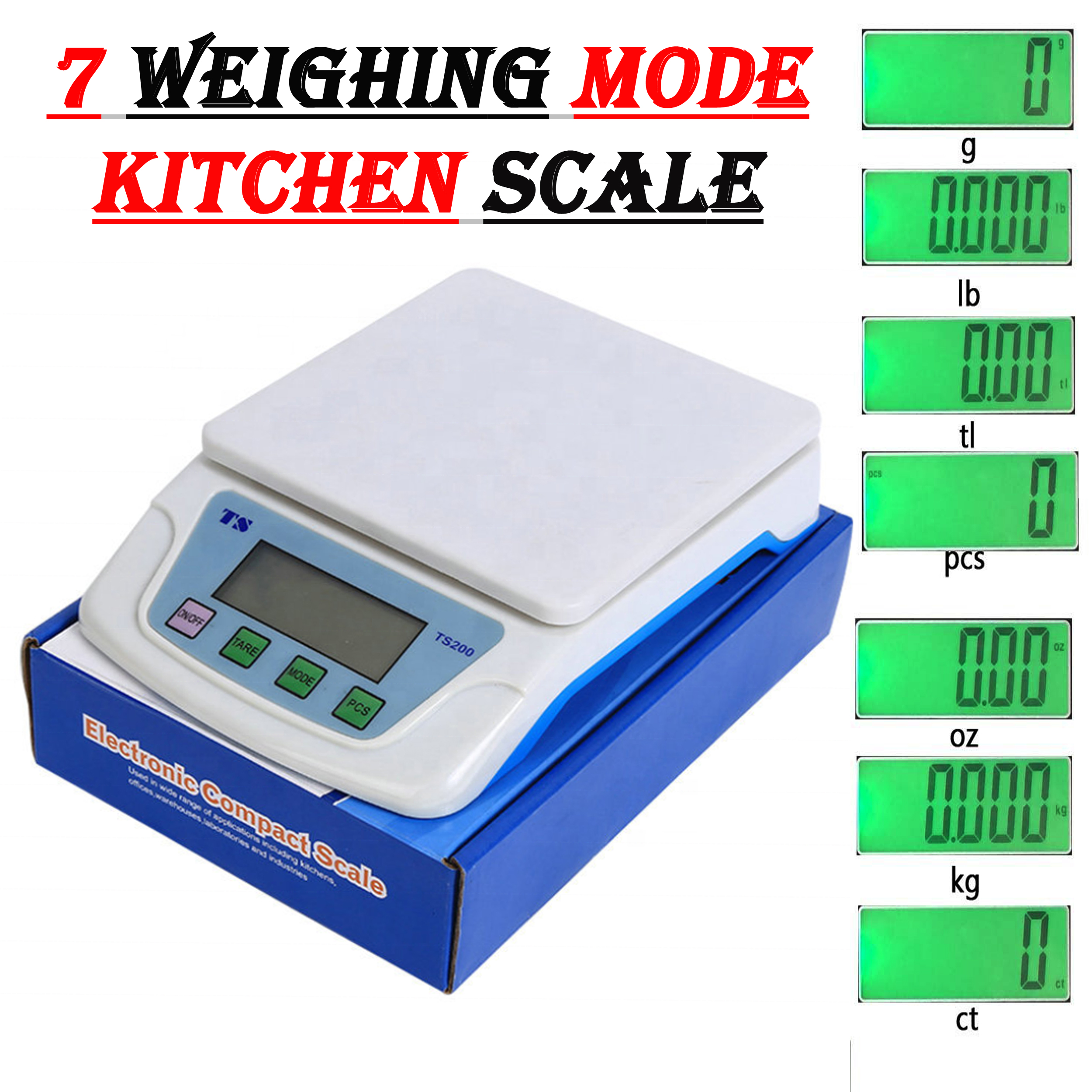 Digital Smart Kitchen Scale TS200 - LCD Display Best Weighing Scale ...