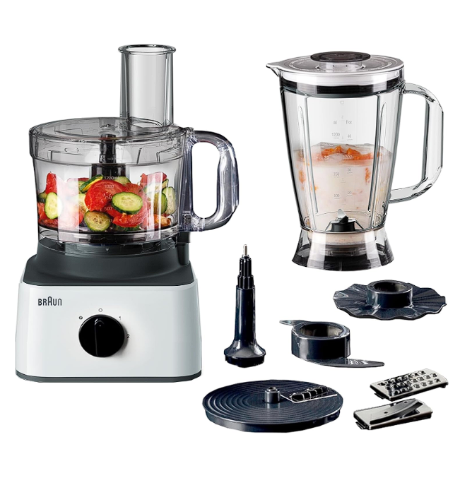 Braun Food Processor 8 in 1 System, 750 Watts, 2.1 L Bowl Capacity, 1.8 ...