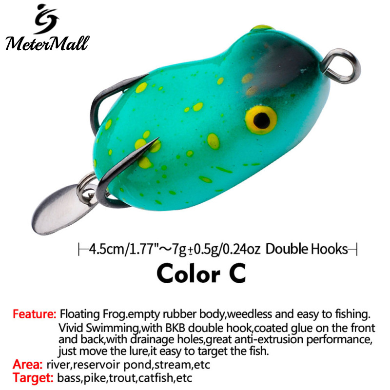 MeterMall Frog Baits Colorful Mini Thunder Frog Hook Fishing Lures Wide ...