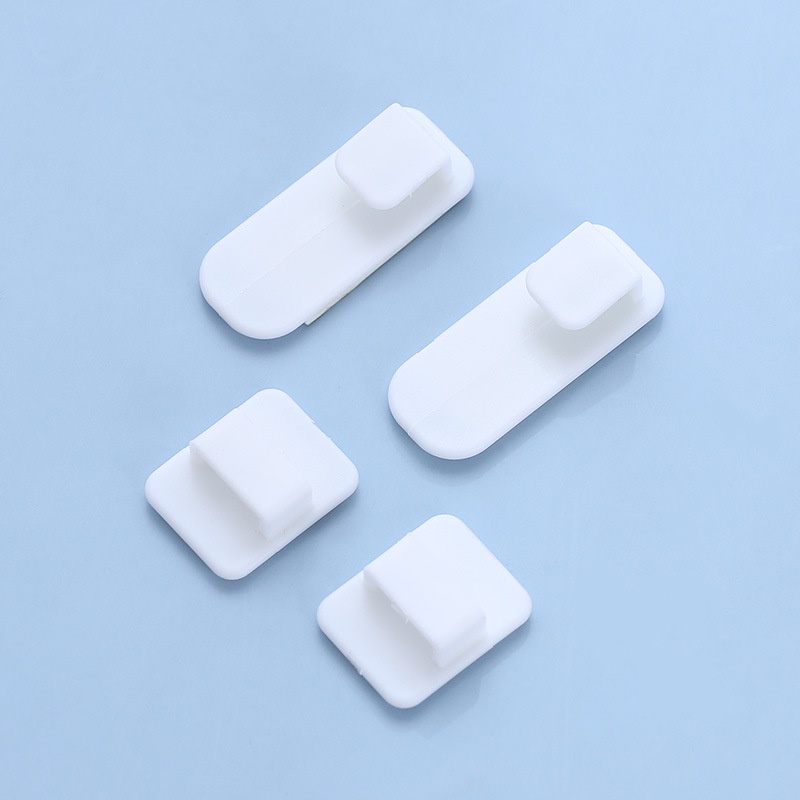 4Pcs/Set Sticky Hook Plastic Adhesive Tape Hanger Remote Control Holder ...