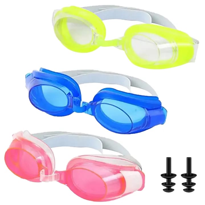 Swimming Goggle set Water Proof with Ear plug And Nose clip | Daraz.pk