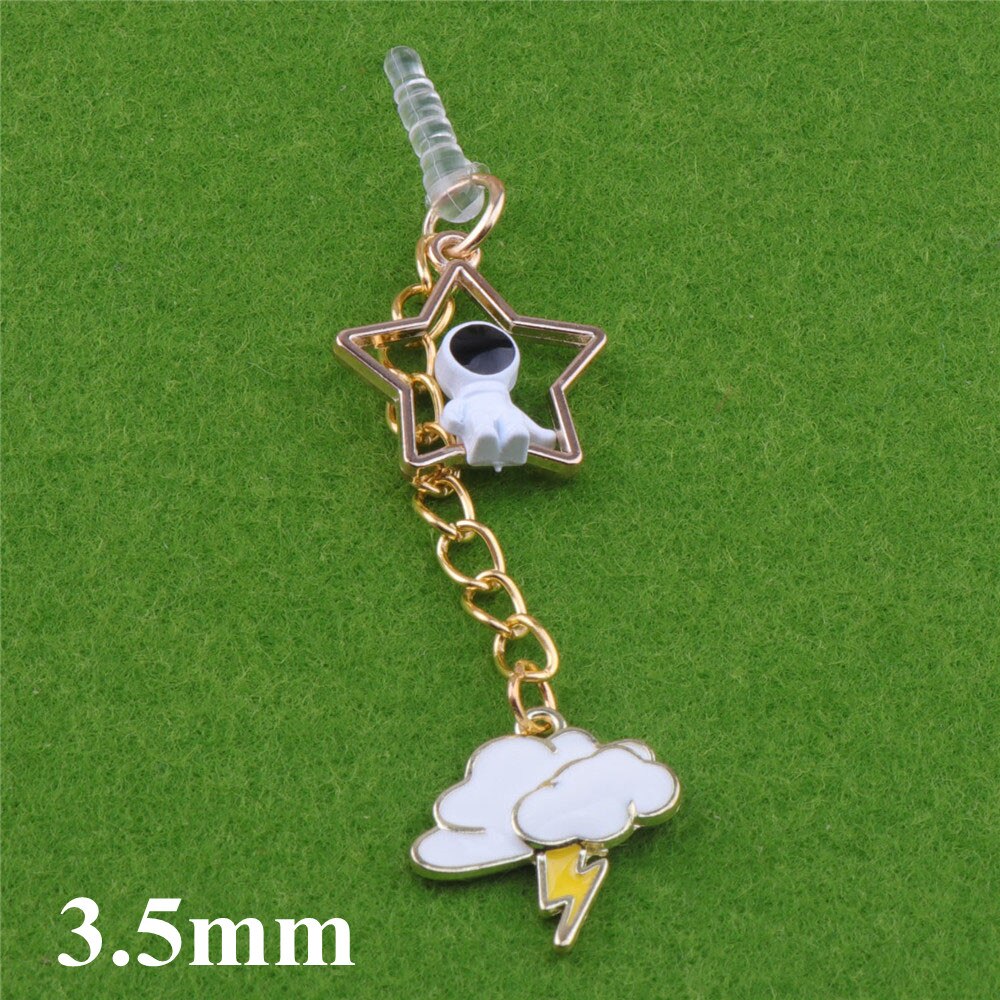 Cute Dust Plug Charm Kawaii Thunder Astronaut Dust Protection Stopper 3 ...