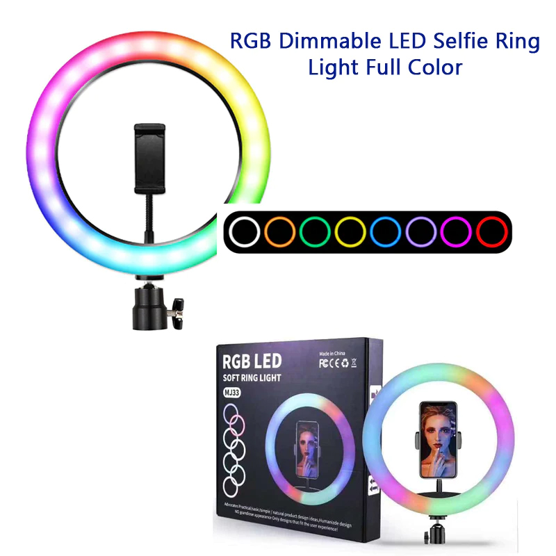 : MJ33CM RGB LED STUDIO CAMERA RING LIGHT PHOTOGRAPHY WITH MOBILE ...