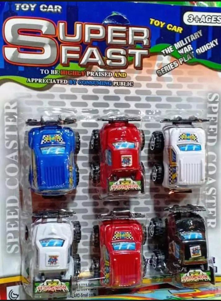 (Pack of 6) Super Fast Toy Car - Military / Army War Series | Daraz.pk
