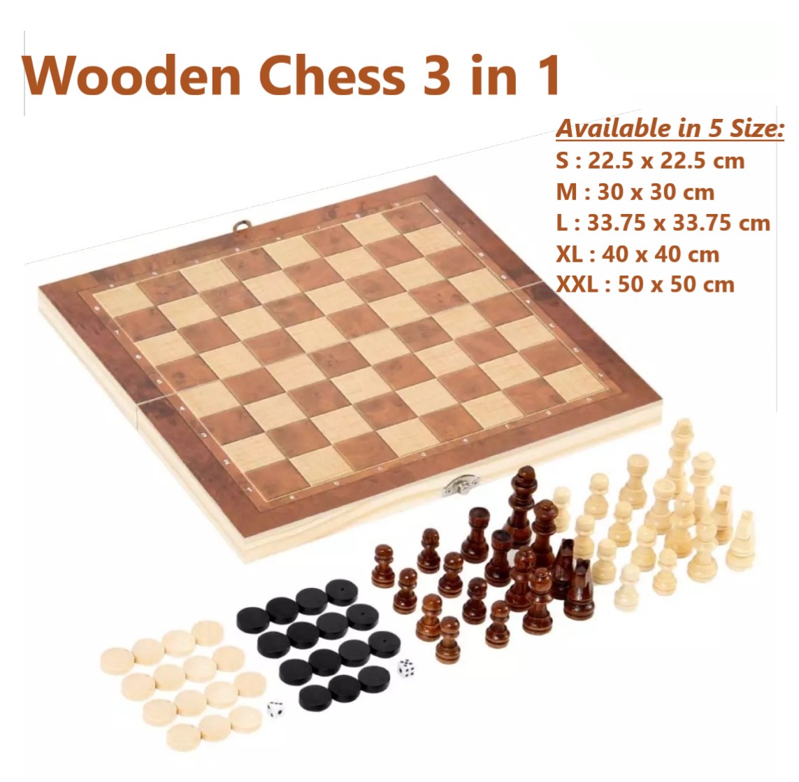 Chess Wooden Wooden Checker Board Solid Wood Pieces Folding Chess Board ...