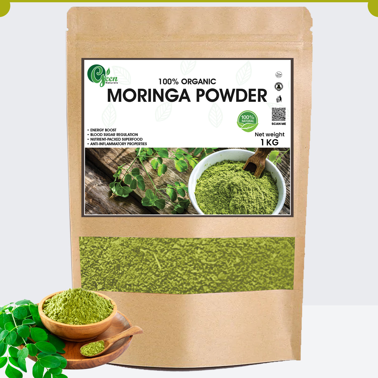 Organic Moringa Leaf Fine Powder / Drumstick Tree Leaves / Oleifera for ...