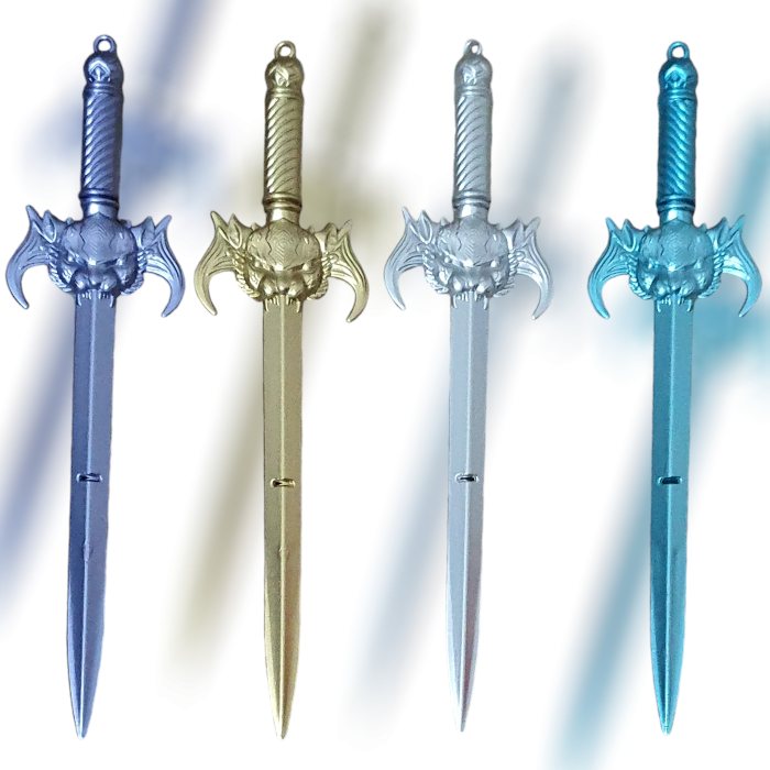 1 Fancy Warrior Sword Blue Ink Gel Pen - Talwar Shape Gel Pens for ...