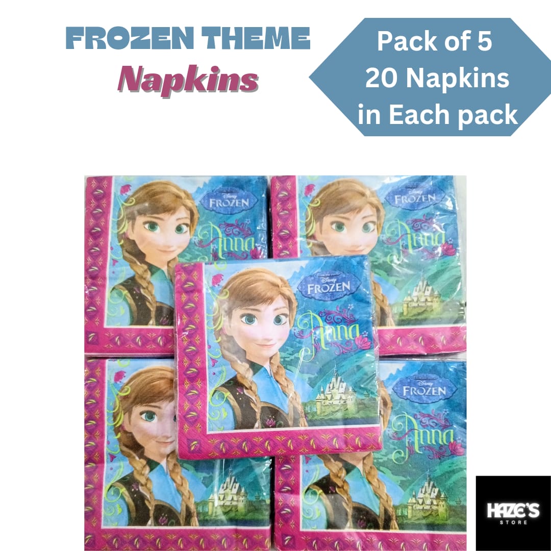 Frozen Theme Napkins or Tissue Paper Pack of 5 (20 napkins in each pack ...