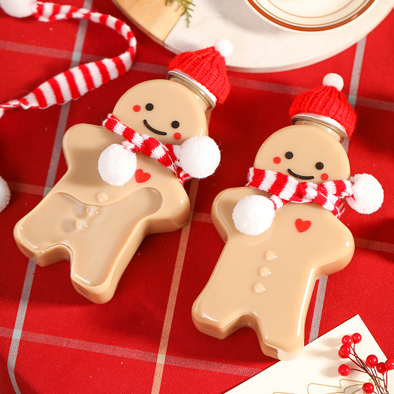 500ML Gingerbread Man Bottle Bear Shape Plastic Drink Cup Christmas ...