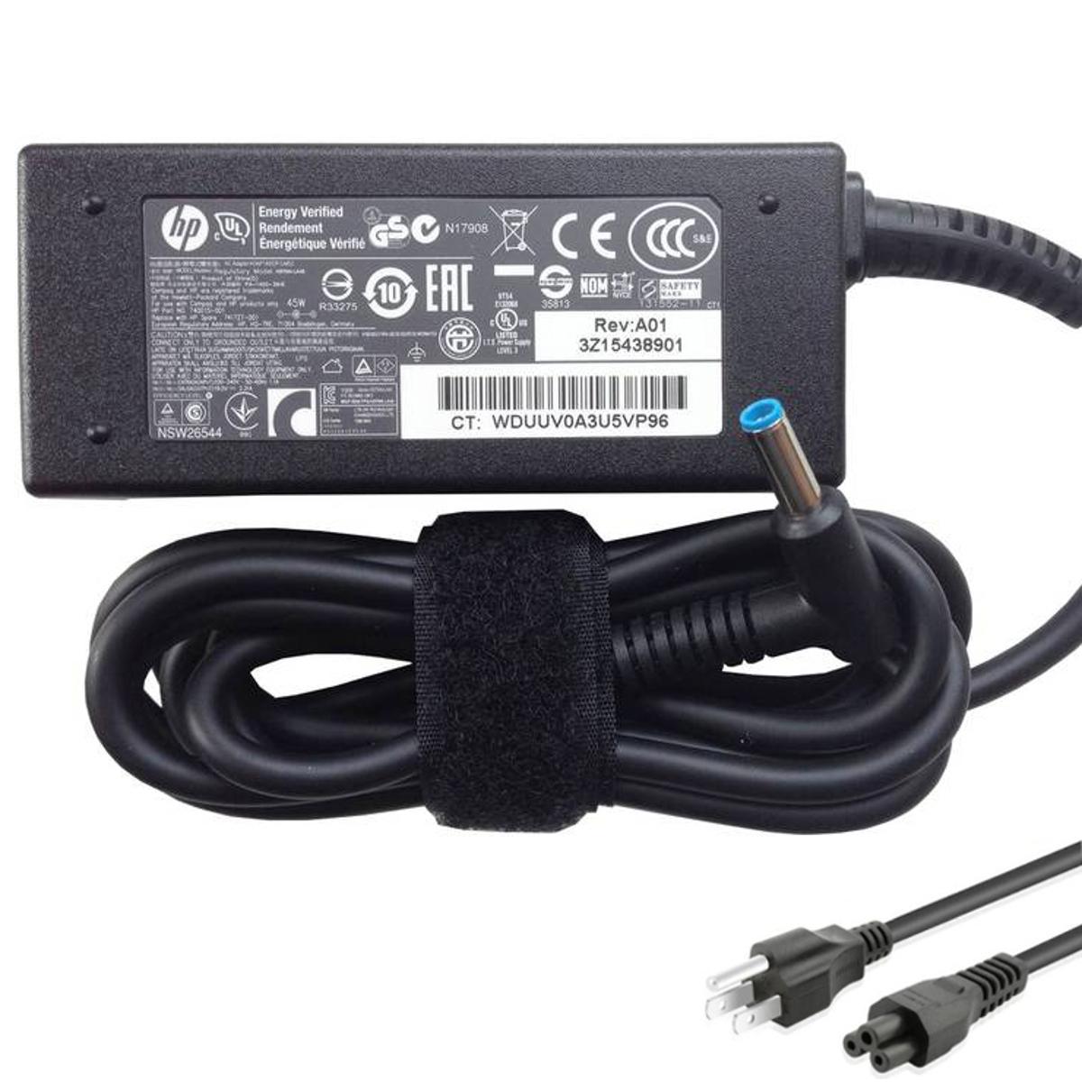 HP ORGINAL CHARGER BLUE PIN 45W WITH free POWER CABLE | Daraz.pk