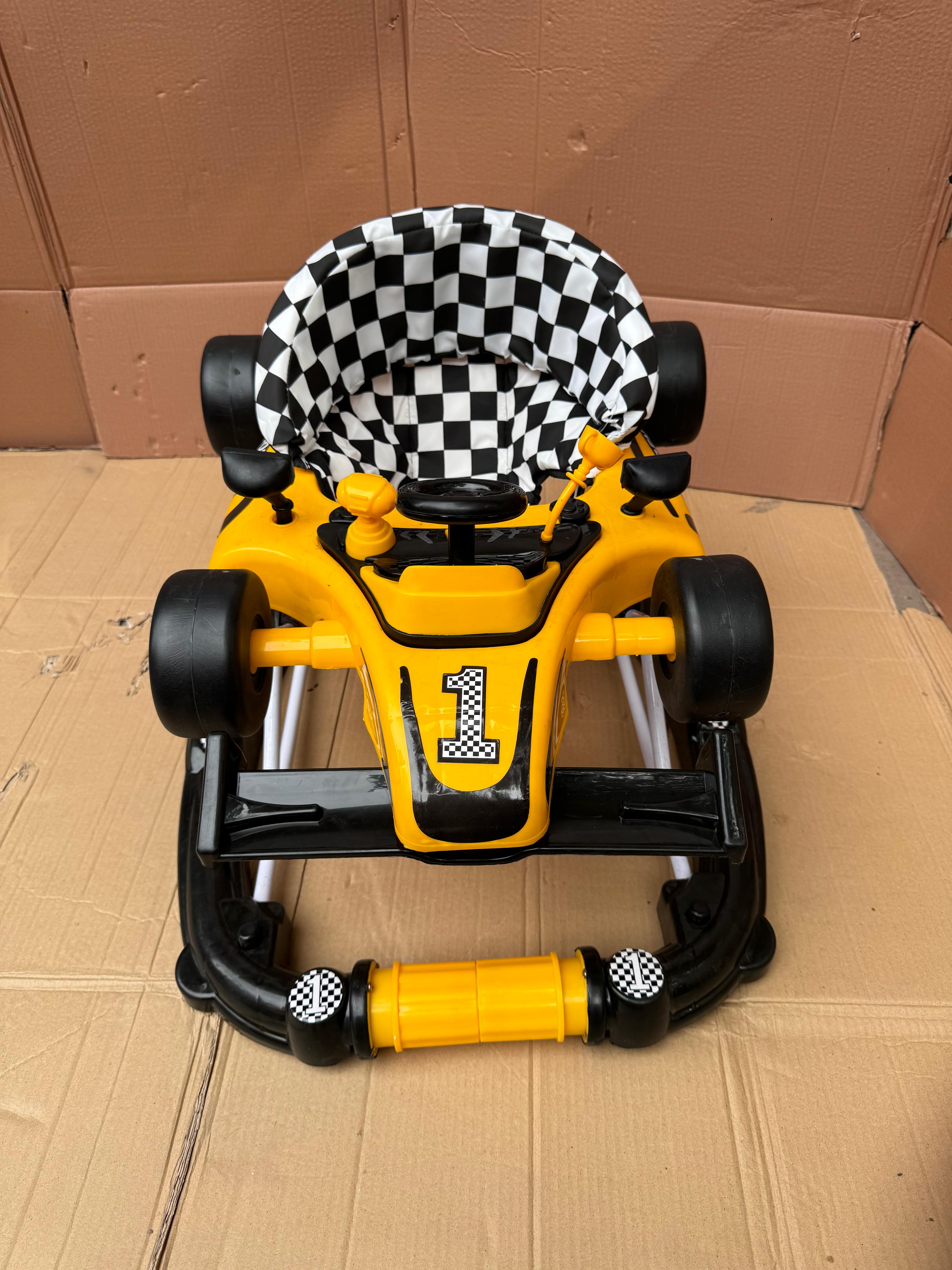 2 in 1 Formula 1 Car Rocker + Baby Walker With Lights & Music, in ...