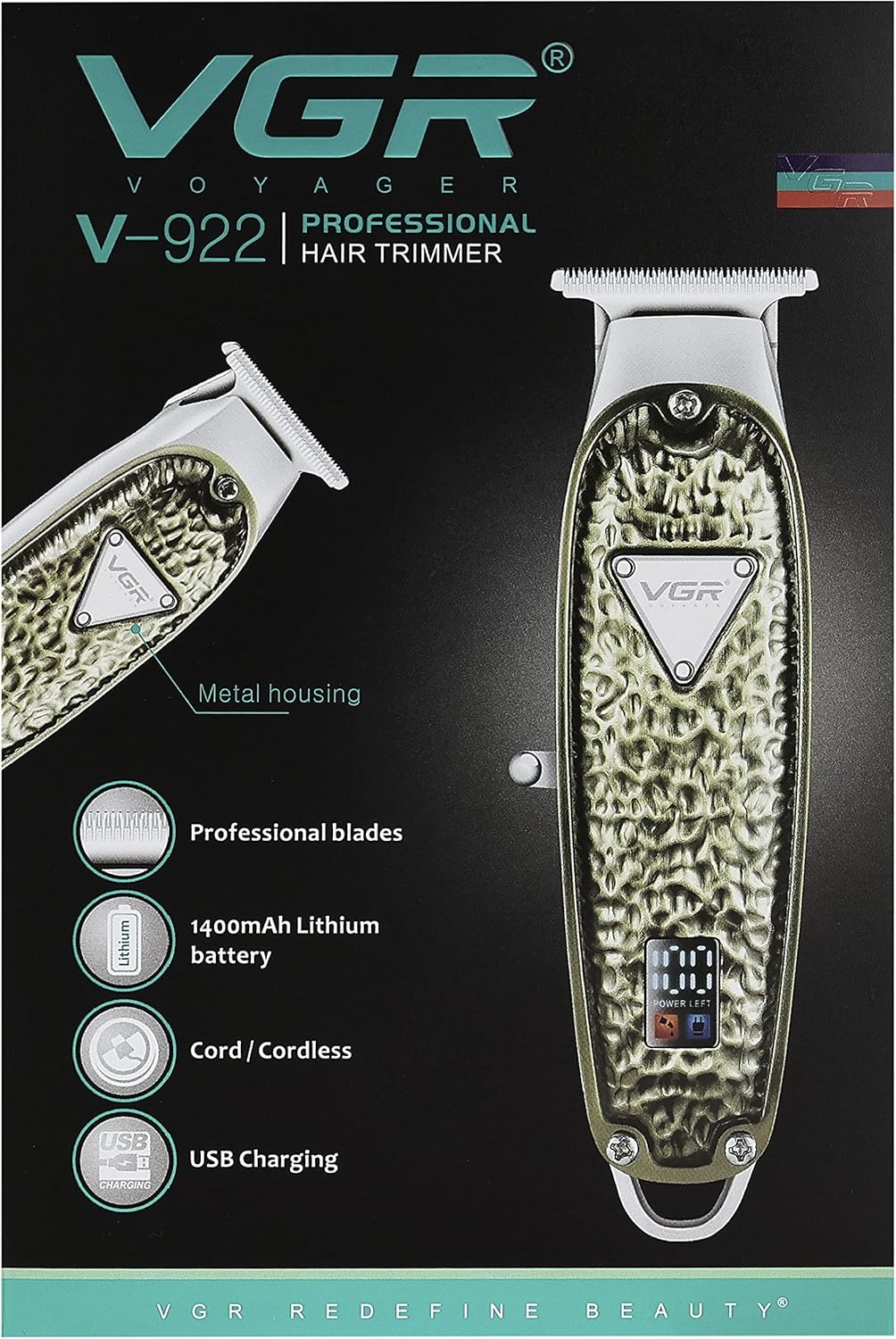 Futsu-VGR V-922 Gold Wireless Barber Machine Professional Hair Cut Machine Cordless Salon ...