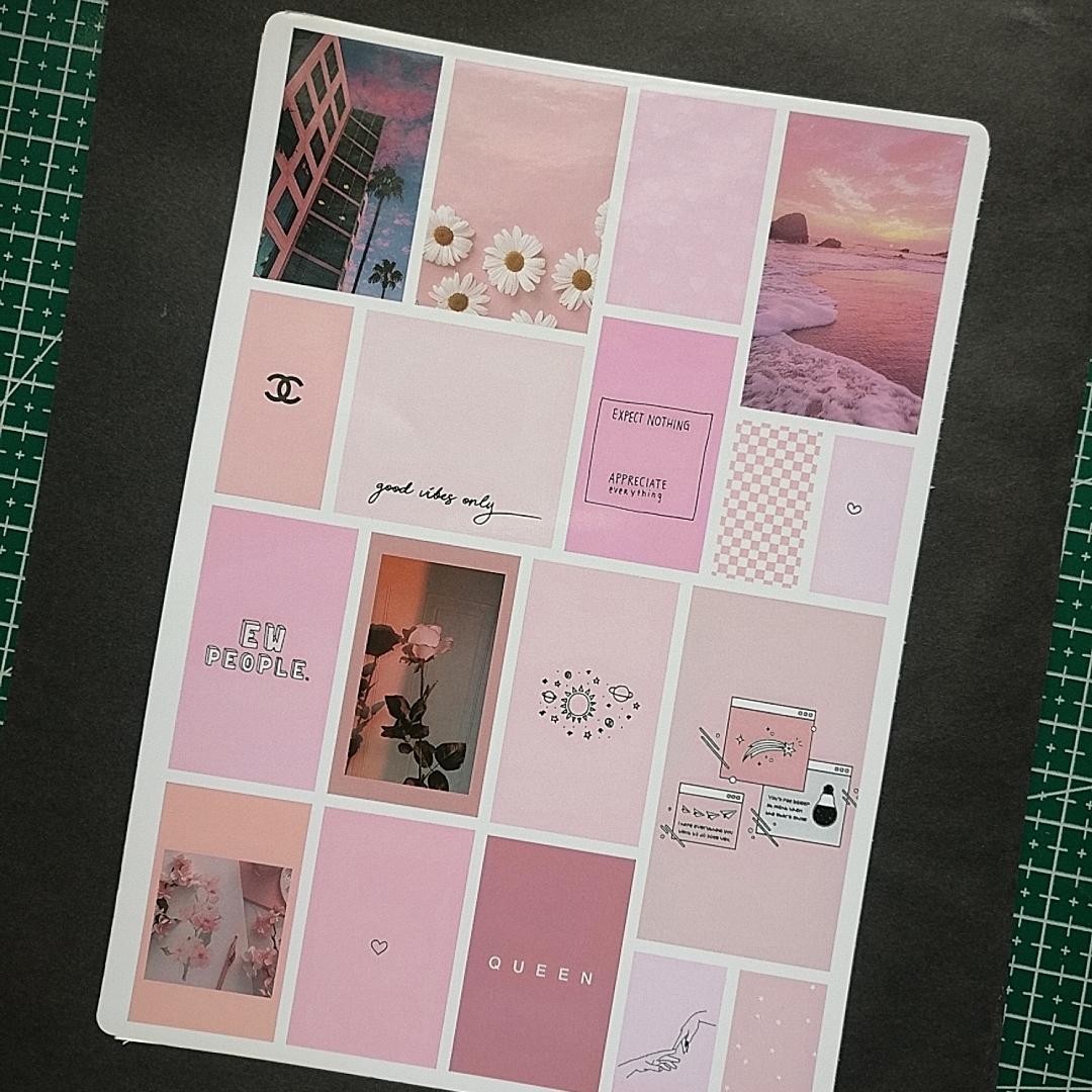 Pink Aesthetic Quote Decorative Stickers (UNCUT) for Diary Girls Mobile ...