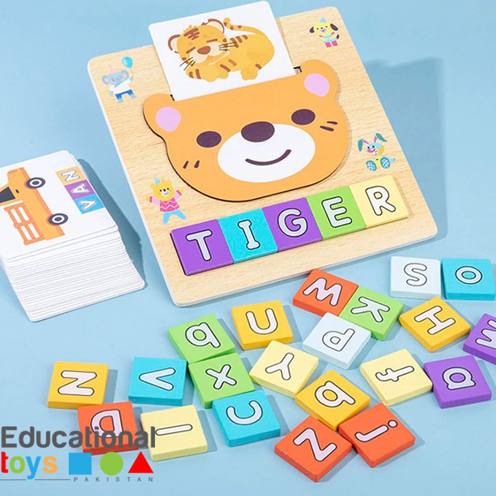 Spelling Games for Kids,Alphabet Puzzle Game Toy Set with Double-Sided ...