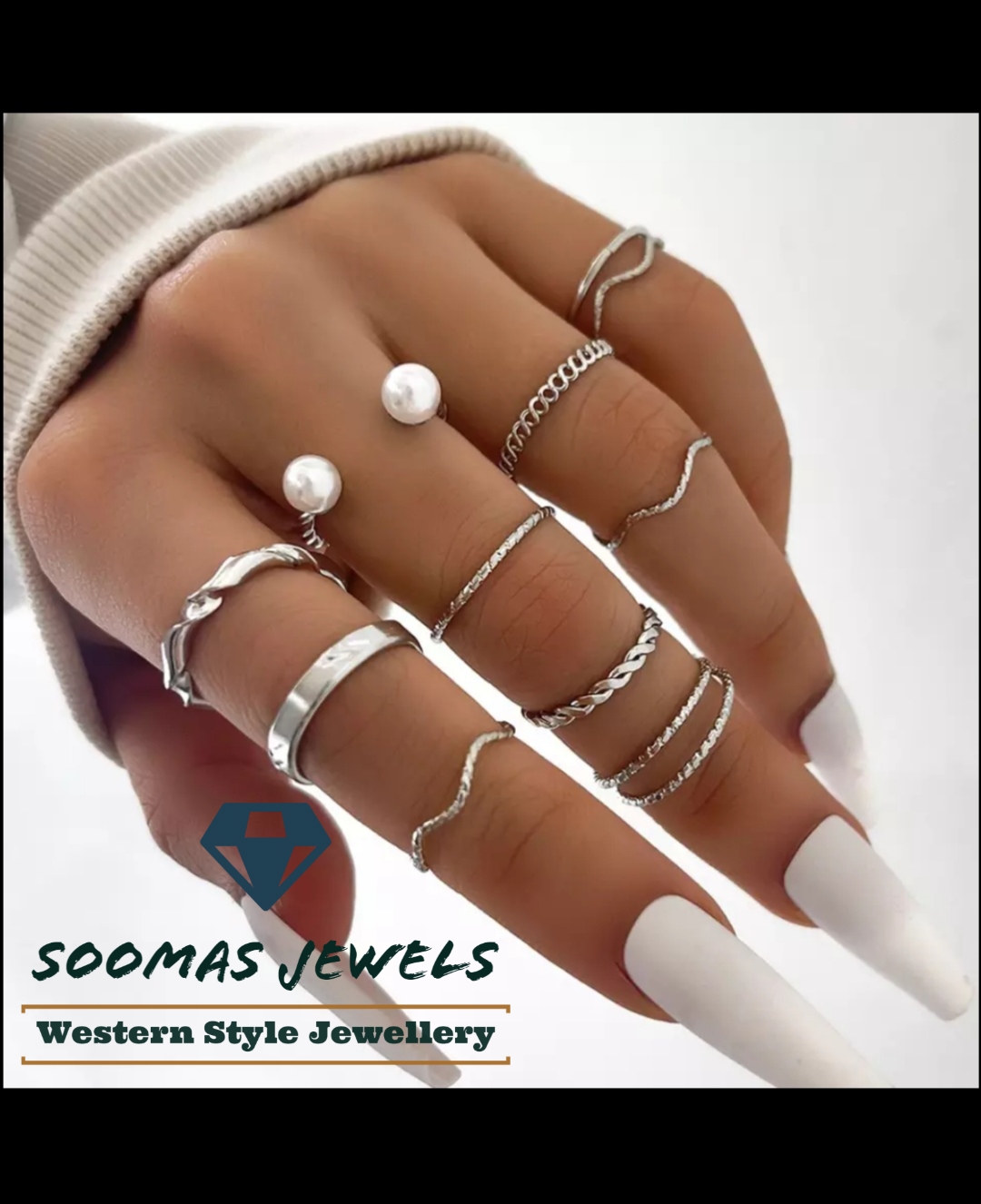 Elegant Pack of Rings For Girls Full Hand Rings For Girls Different ...