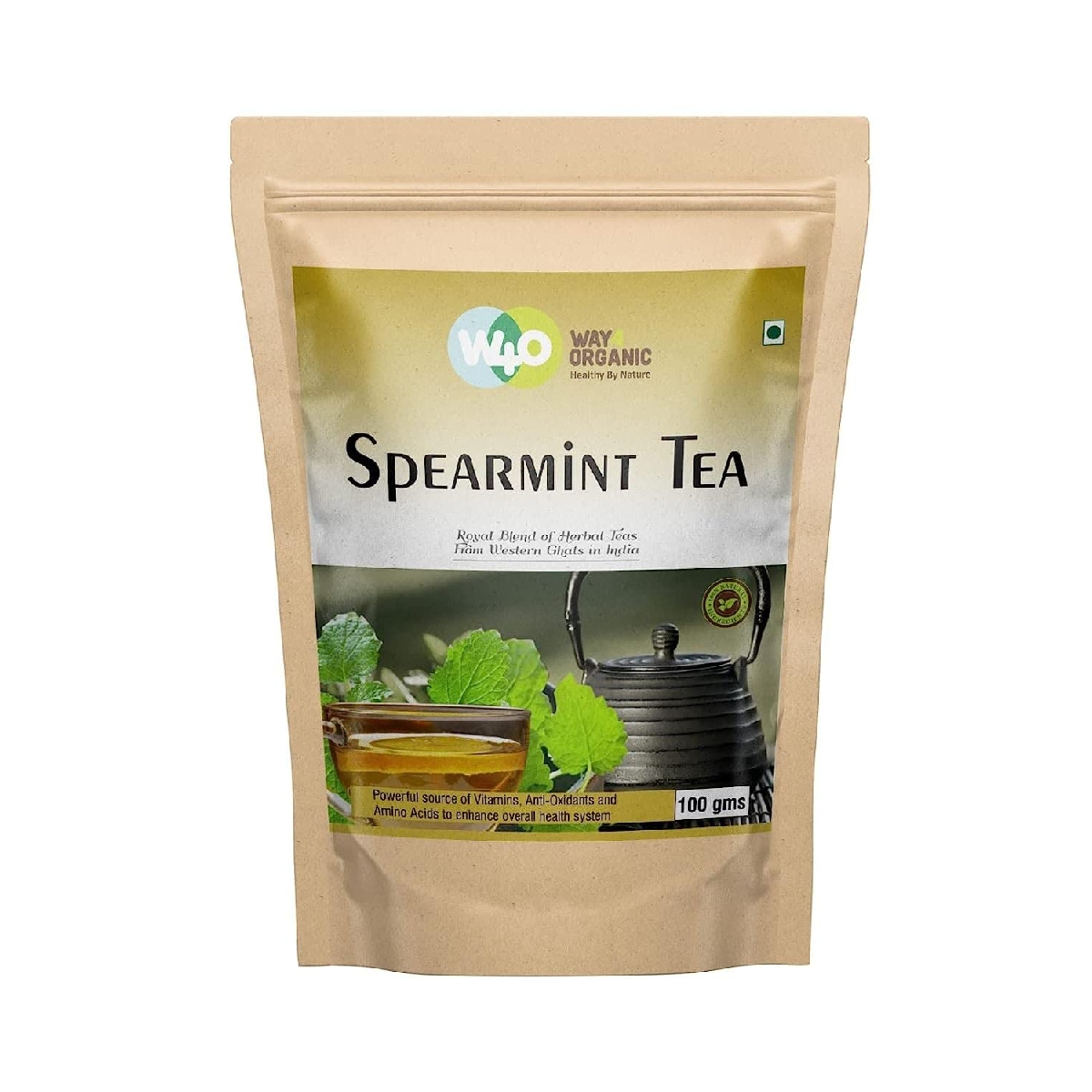 WAY 4 ORGANIC W4O Spearmint Tea 100 g in Zip lock pouch | Good Anti ...