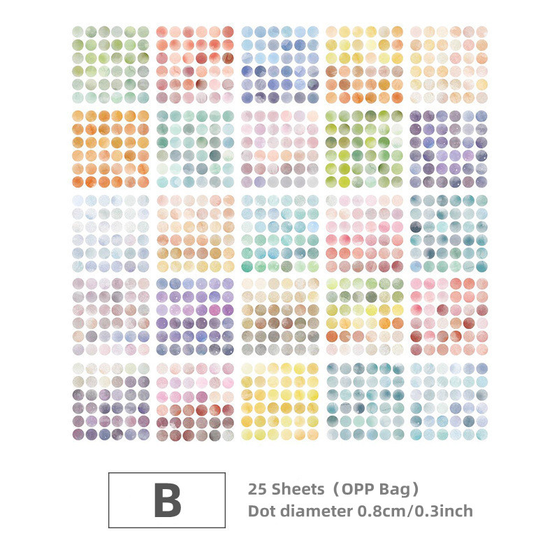 RHS Online Watercolor Polka Dot Stickers Salt Based Dot Washi Stickers ...