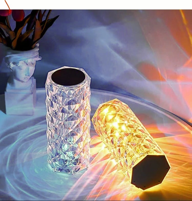(Pack of 2)Large Crystal Lamp Rose Light Diamond Lamp 16 Colors ...