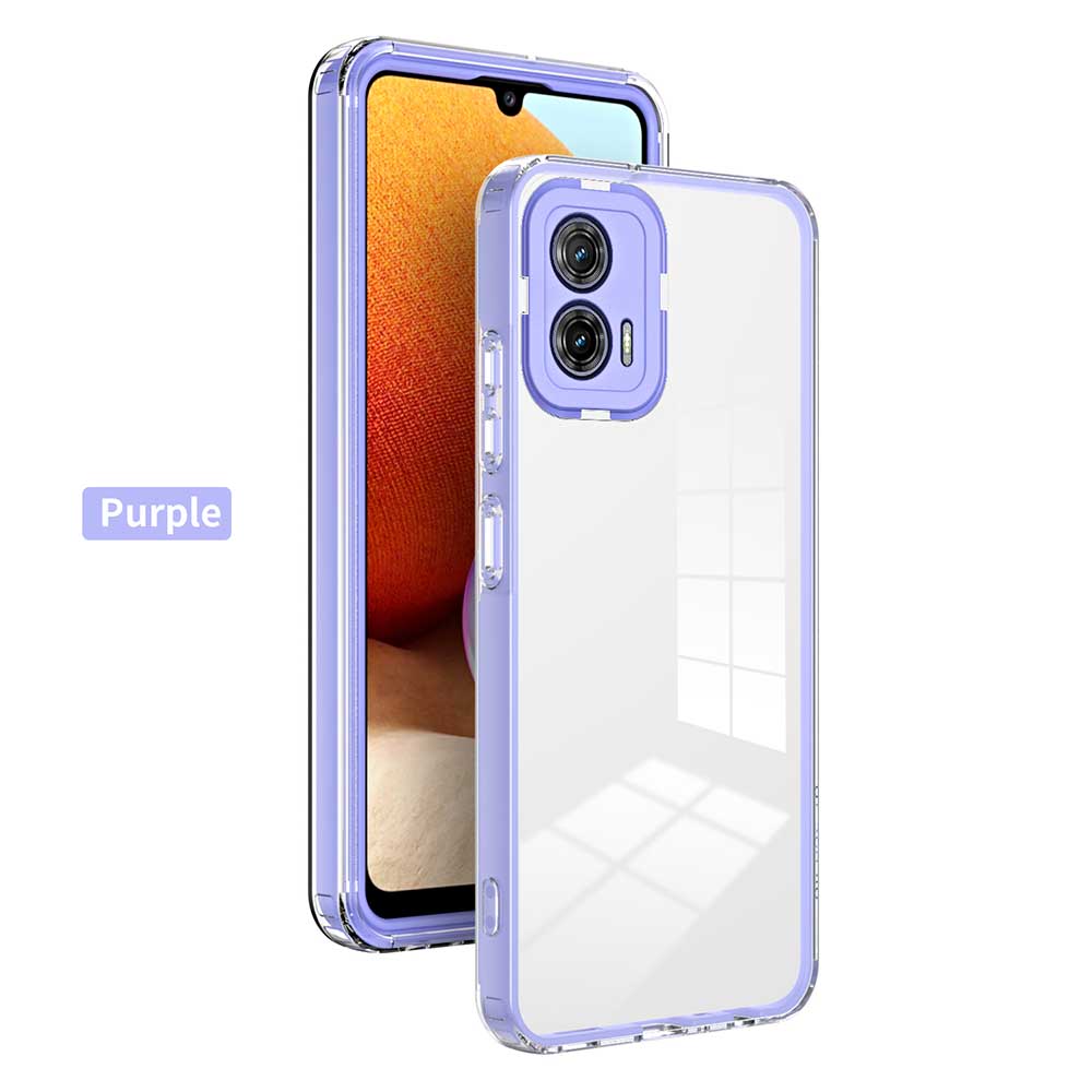 For Motorola G73 Phone Case，Frame Transparent Shell TPU 3 in 1 Back ...