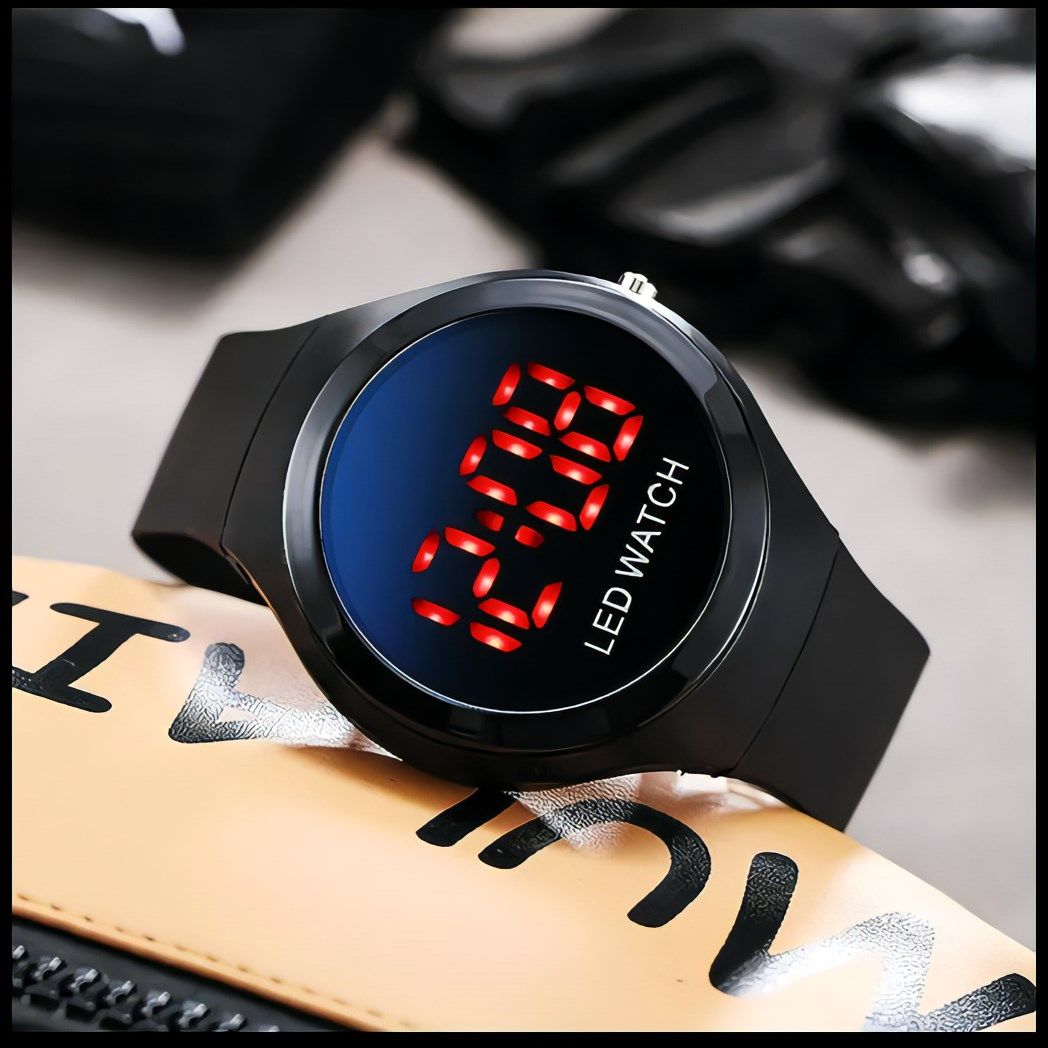 Digital Led Smart Round Shape Watch Round colorful ring Led Watch LED ...